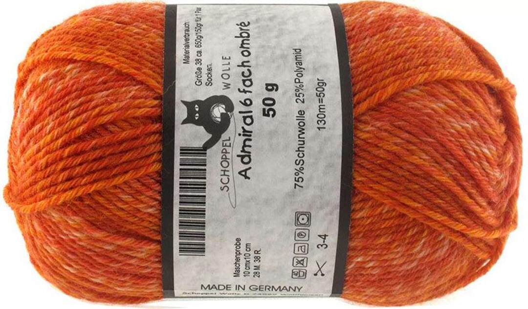 Schoppel Admiral 6-fach Ombré, Self-striping Sock Yarn, Wool Blend ...