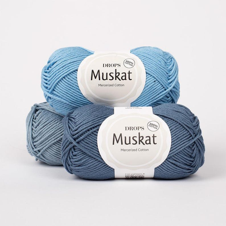 DROPS Muskat Yarn – 100% Mercerized Cotton, Soft & Shiny – DK Weight ...
