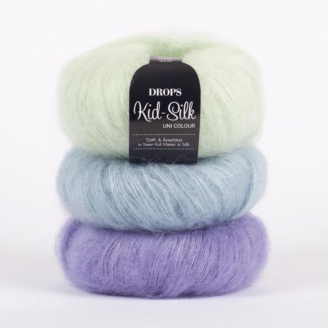 Mohair Silk Yarn, DROPS Kid-silk, Kid Mohair Yarn, Lace Weight Yarn for ...