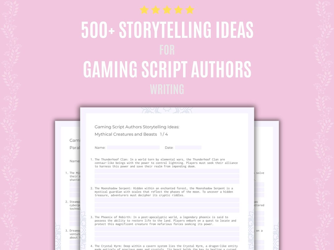 Gaming Script Authors Storytelling Ideas Gaming Script Authors Writing ...