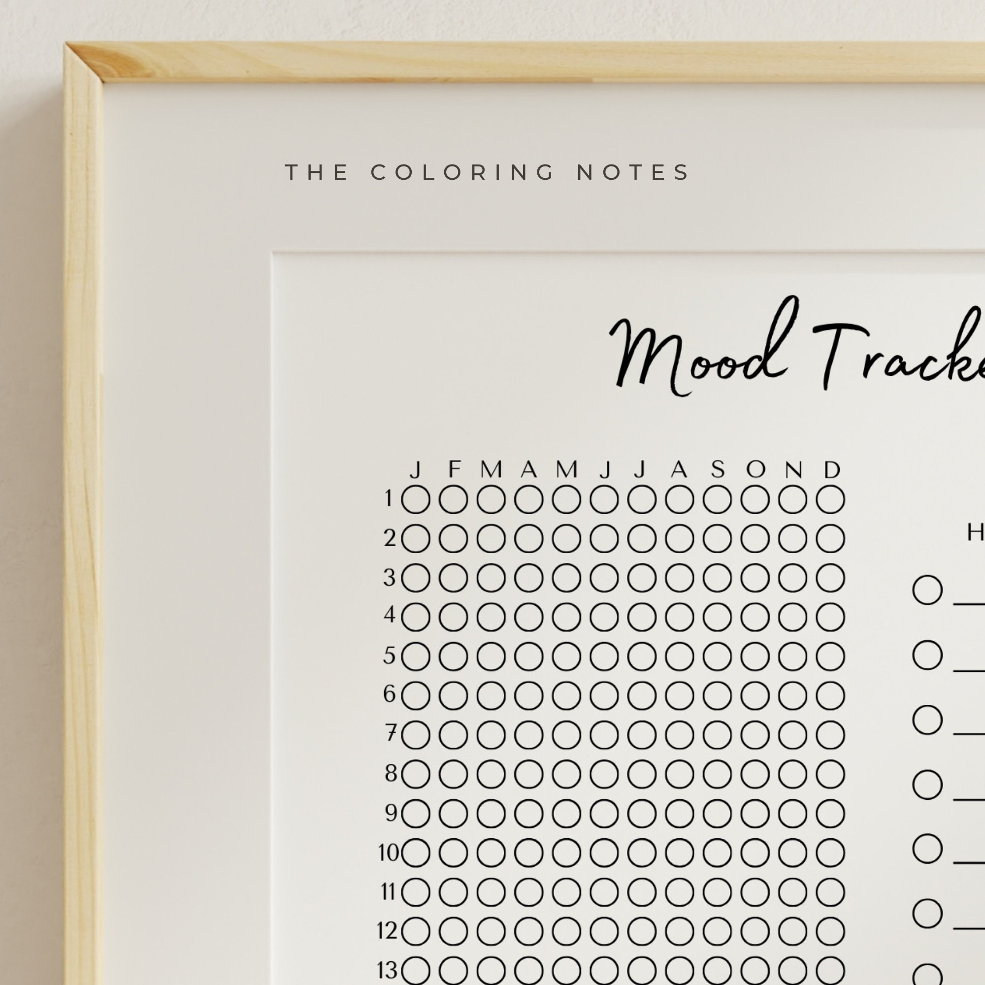 Mood Tracker Coloring Page Emotions Self-work Printable Yearly Mood ...