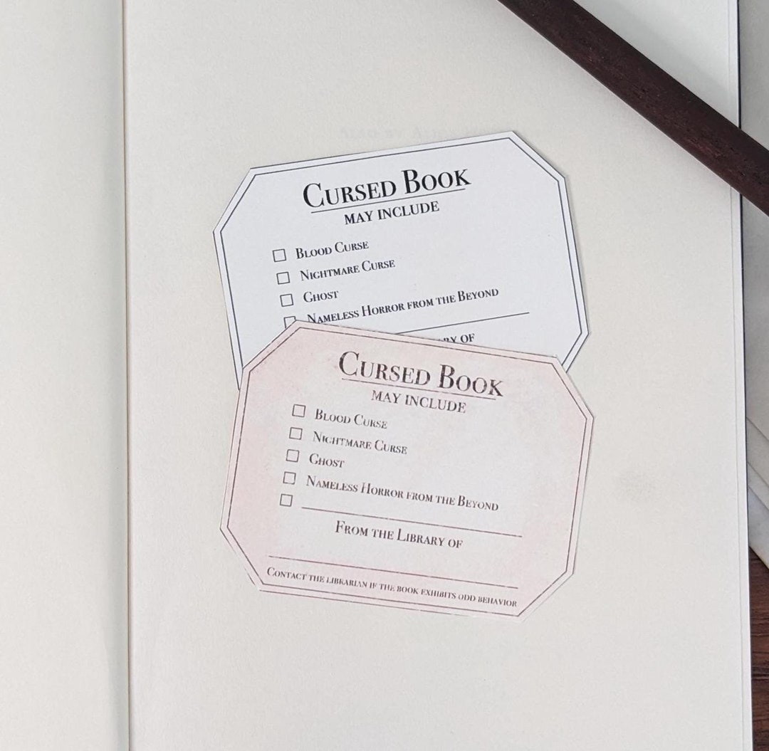 Cursed Book - Bookplates - Digital Download - Etsy