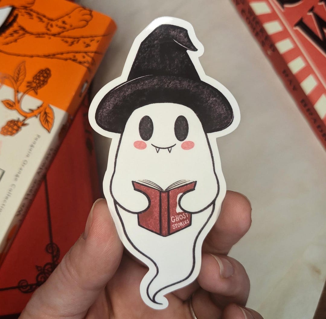 Ghostie in a Witch Hat Sticker - Etsy
