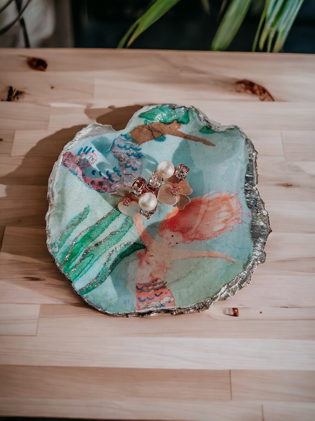 Mermaid Gift, Coastal Decor, Oyster Shell Ring Dish, Beachy Gift ...