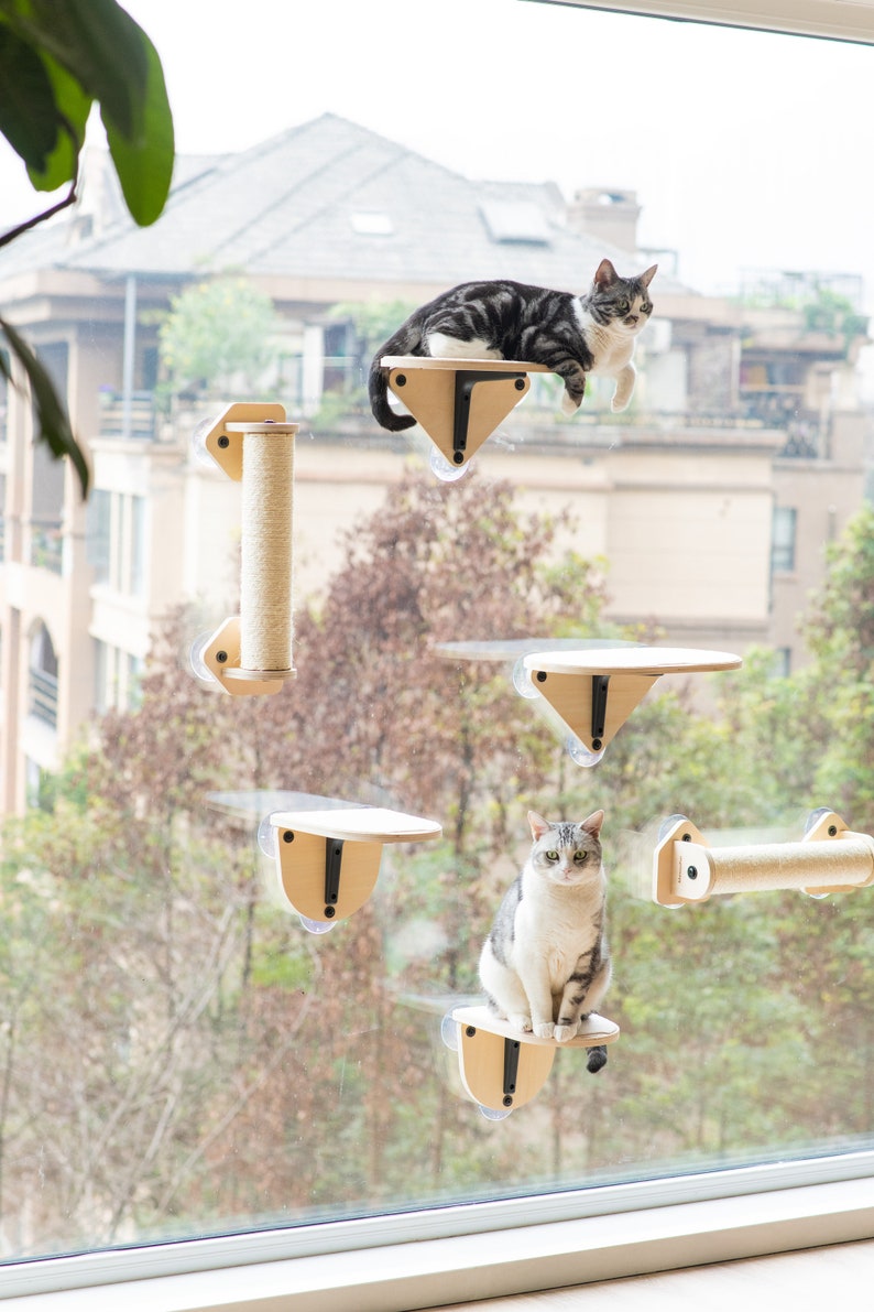 Air Cat Climbing Frame, Cat Scratching Post Set, Window Jump Climbing ...