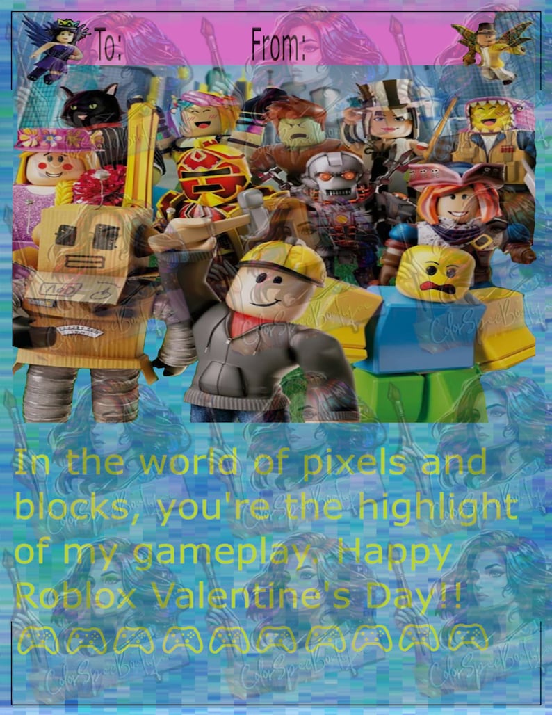 Roblox Digital Valentine Card || Instant Download || Gamer Valentine ...