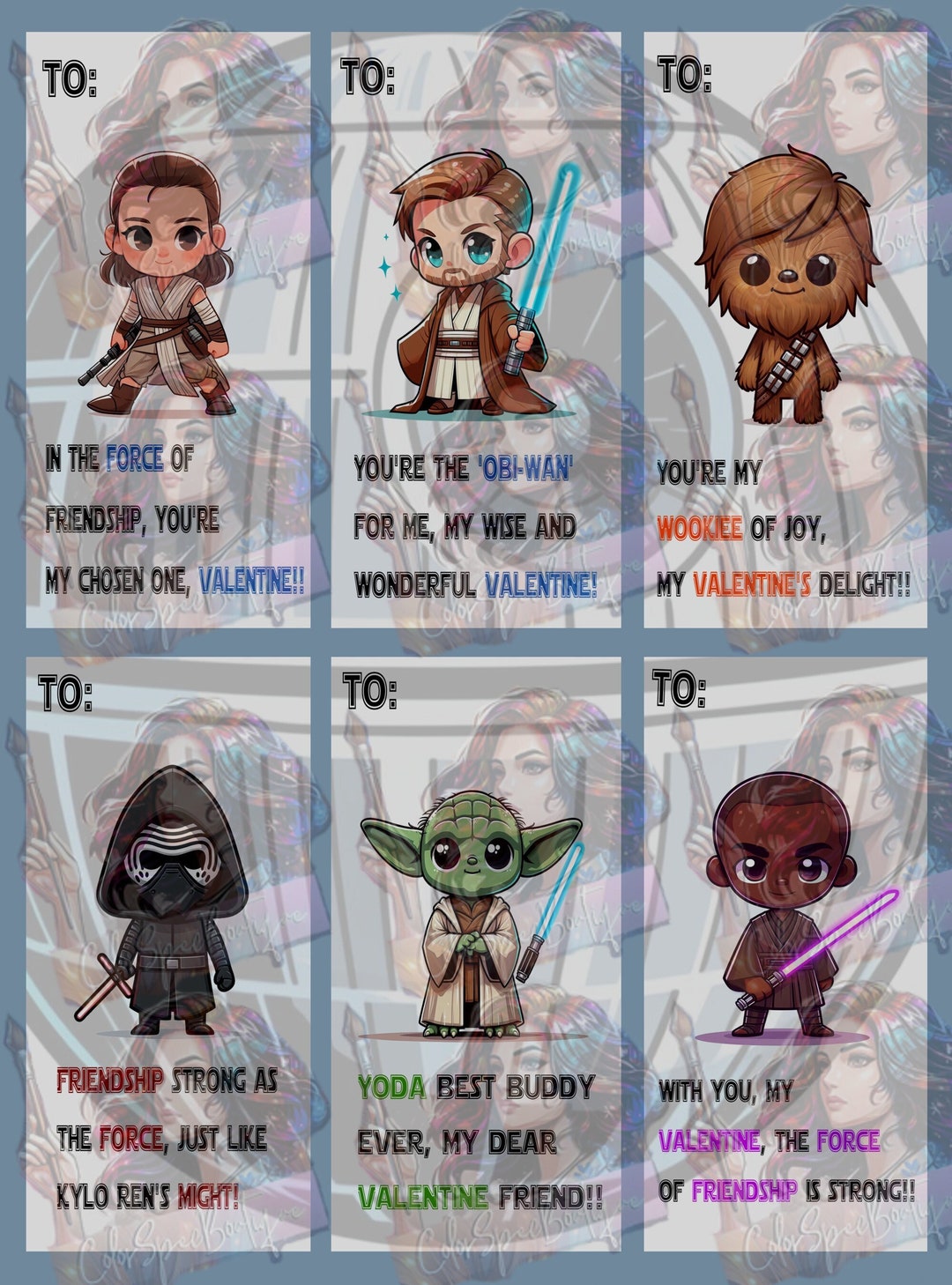 Star Wars Inspired Valentine Cards Instant Digital Download - Etsy