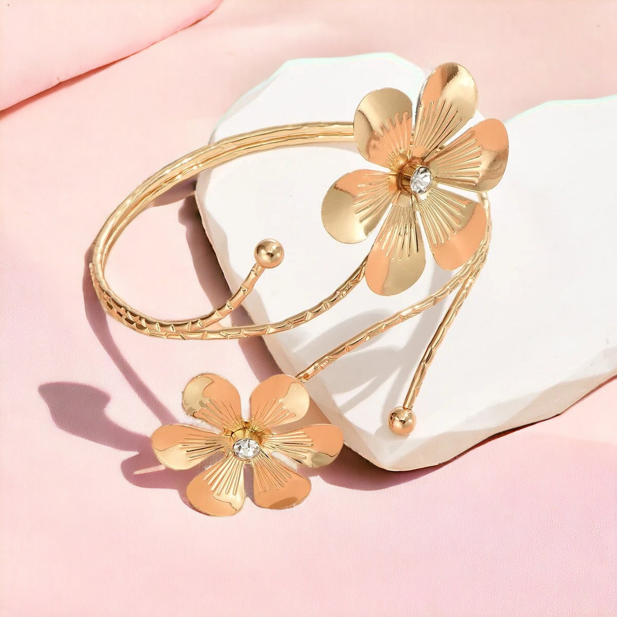 Blossom Armlet Cuff, Vibrant Flower Arm Band, Statement Piece for ...