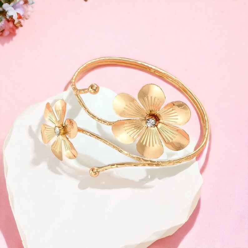 Blossom Armlet Cuff, Vibrant Flower Arm Band, Statement Piece for ...