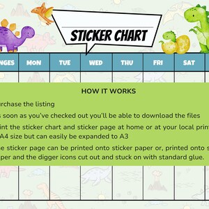 Printable Dinosaur Sticker Reward Chart for Kids - Fun & Educational ...