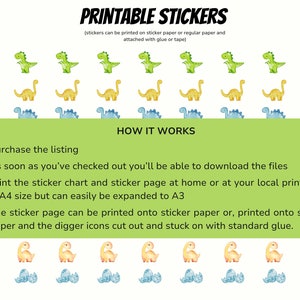 Printable Dinosaur Sticker Reward Chart for Kids - Fun & Educational ...