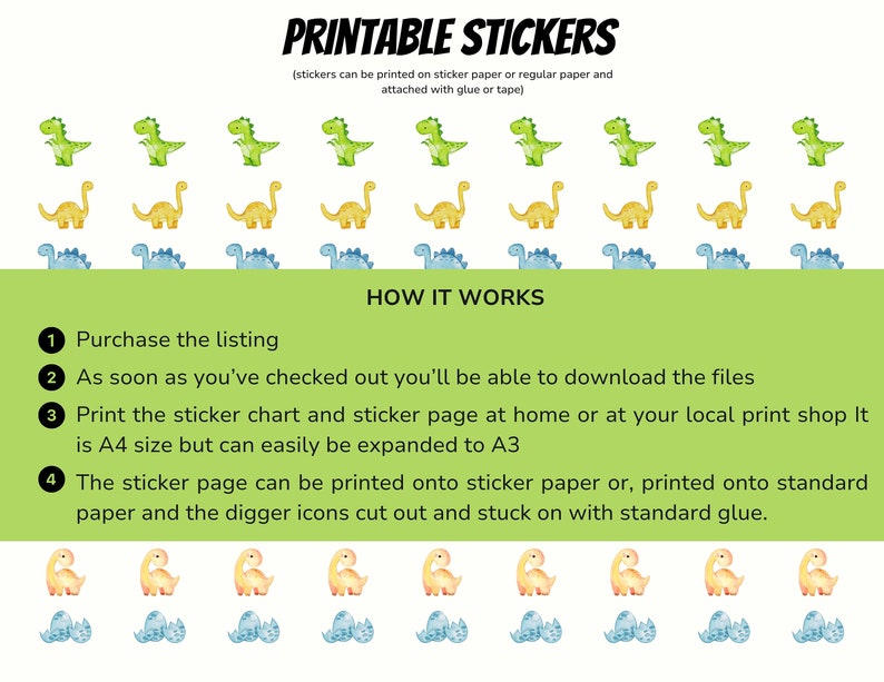 Printable Dinosaur Sticker Reward Chart for Kids - Fun & Educational ...