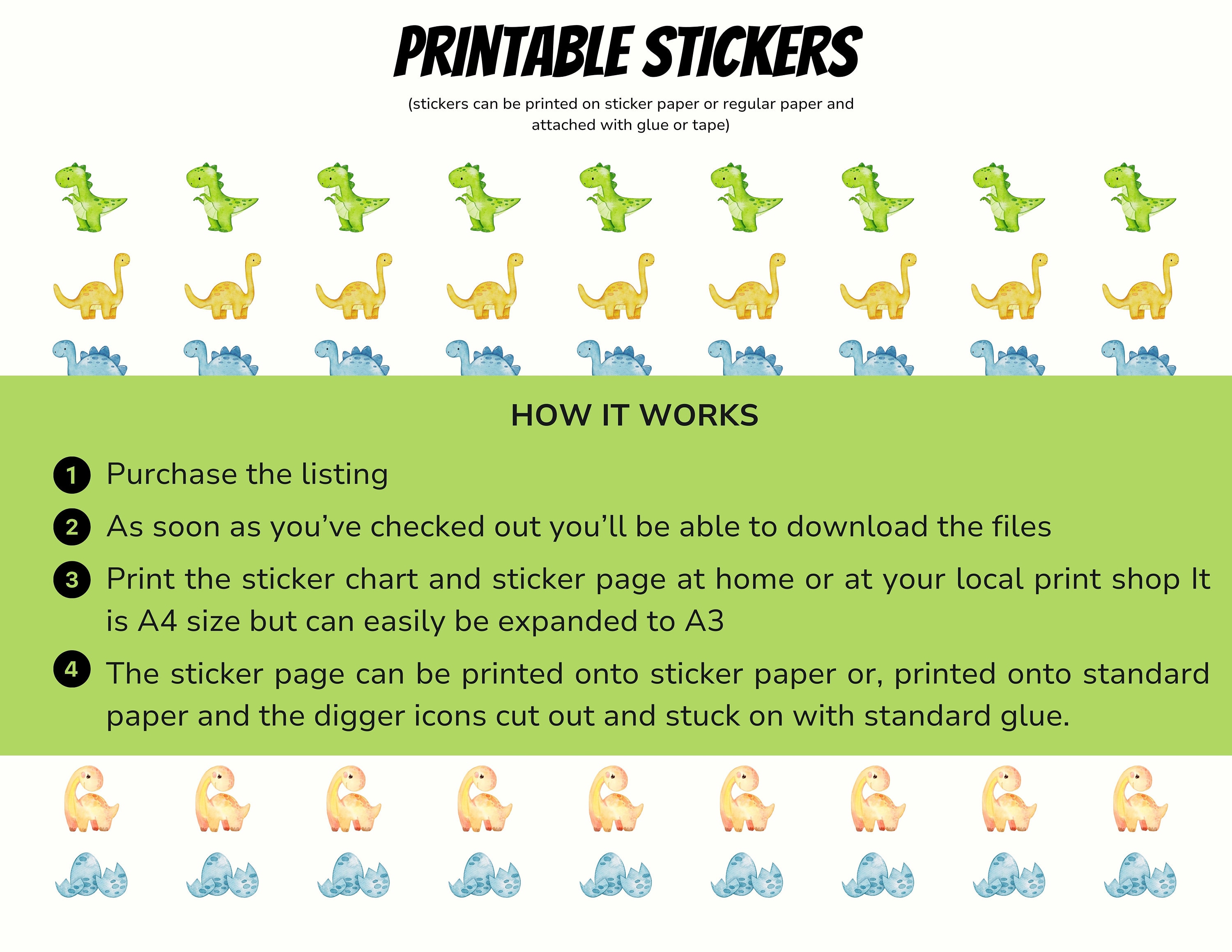 Printable Dinosaur Sticker Reward Chart for Kids - Fun & Educational ...