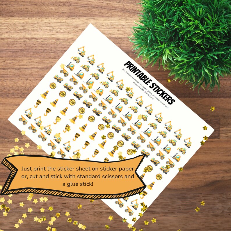 Kids' Digger Reward Chart Printable - Construction Excavator Sticker ...