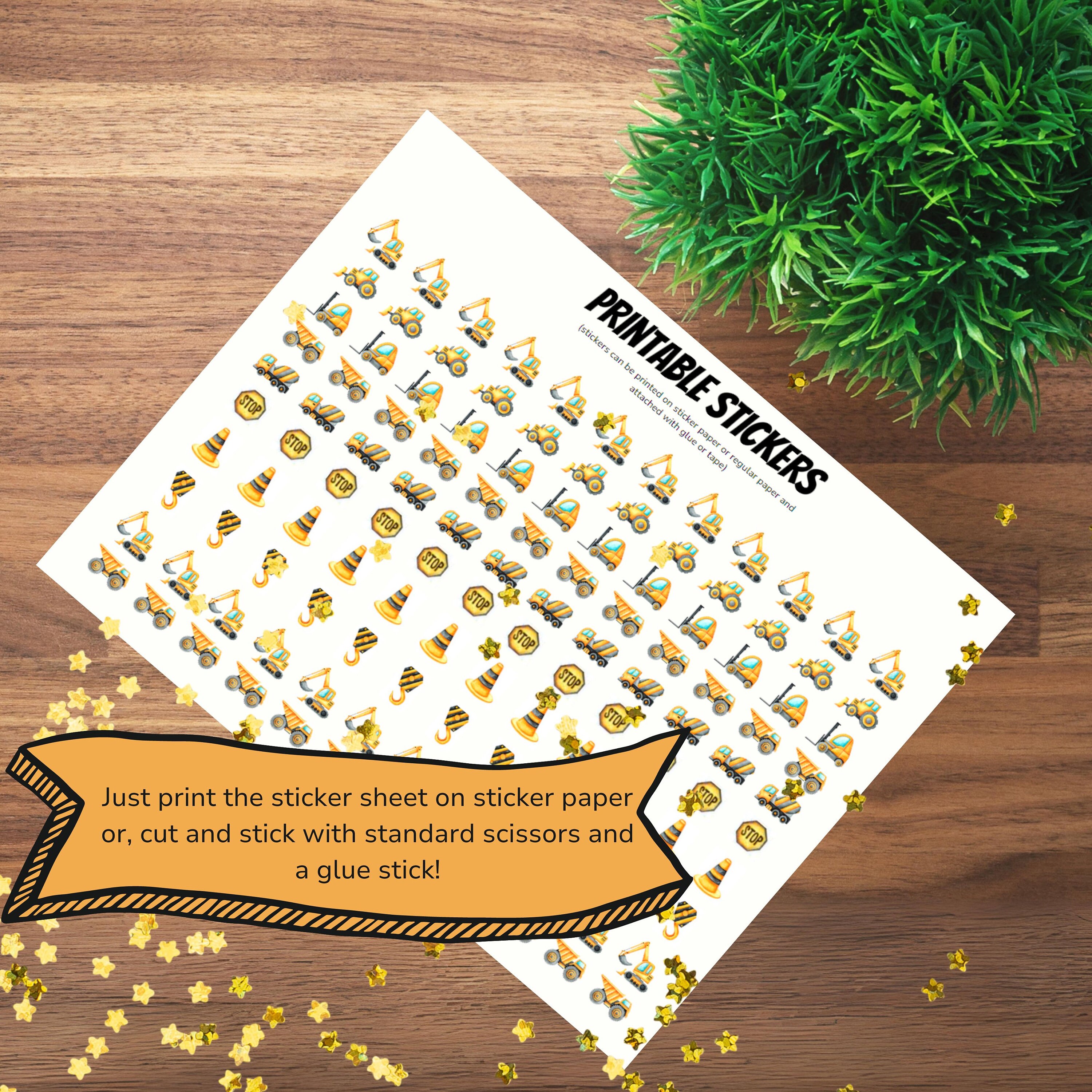 Kids' Digger Reward Chart Printable - Construction Excavator Sticker ...