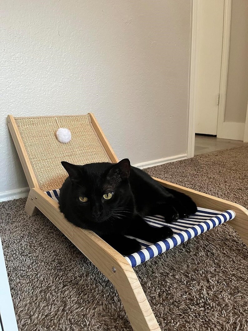 Beach Chair Cat Hammock Unique Elevated Resting Spot for Indoor Cats ...