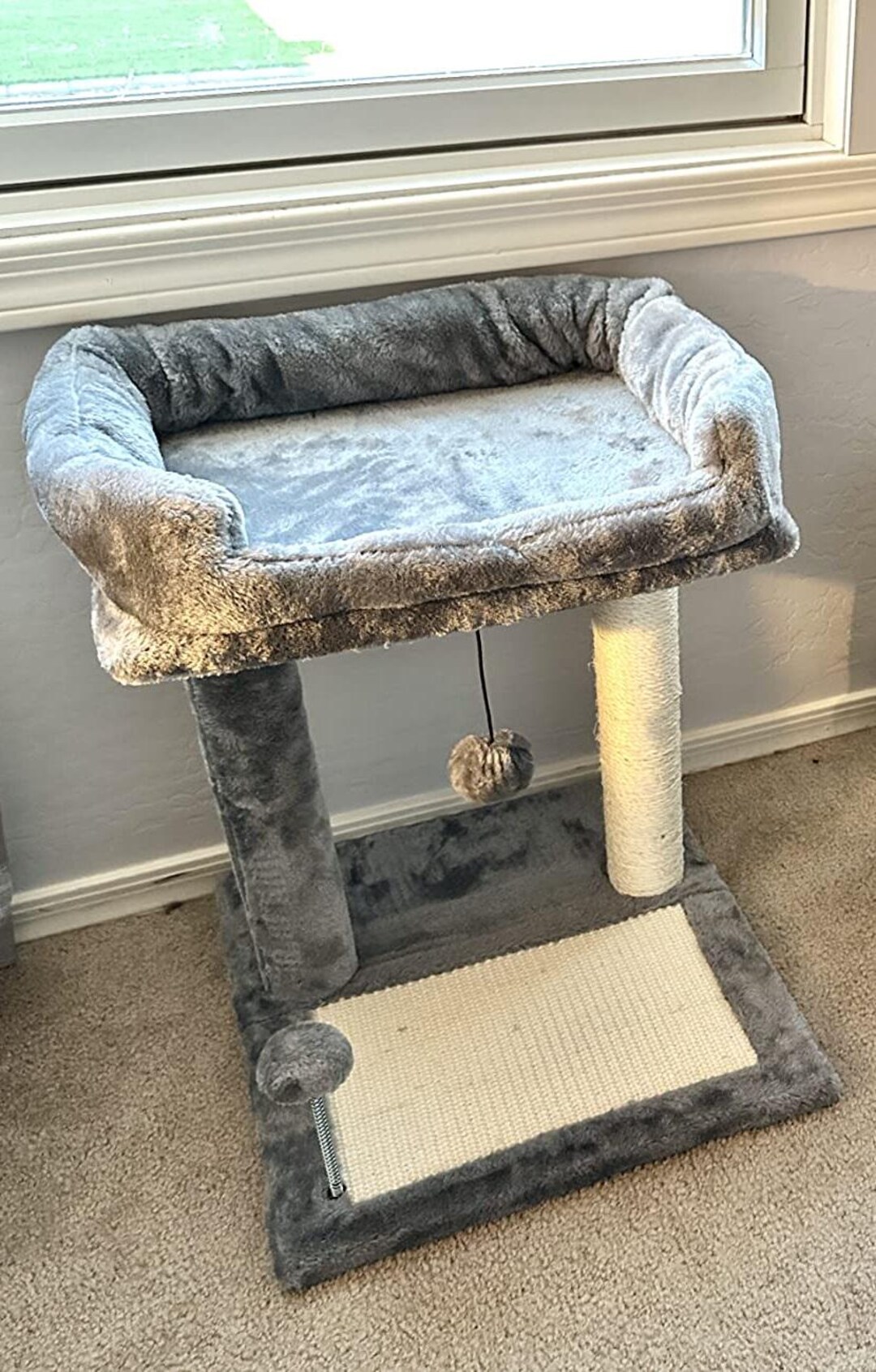 Soft Perch Sisal-covered Scratch Posts and Pads Cat Scratching Post Bed ...