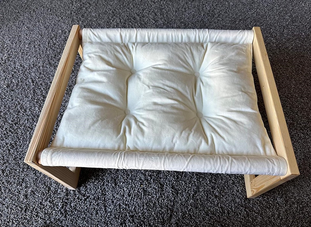 Plush Velvet Cat Bed Indoor Cats Featuring Wooden Cat Hammock Cat Couch ...