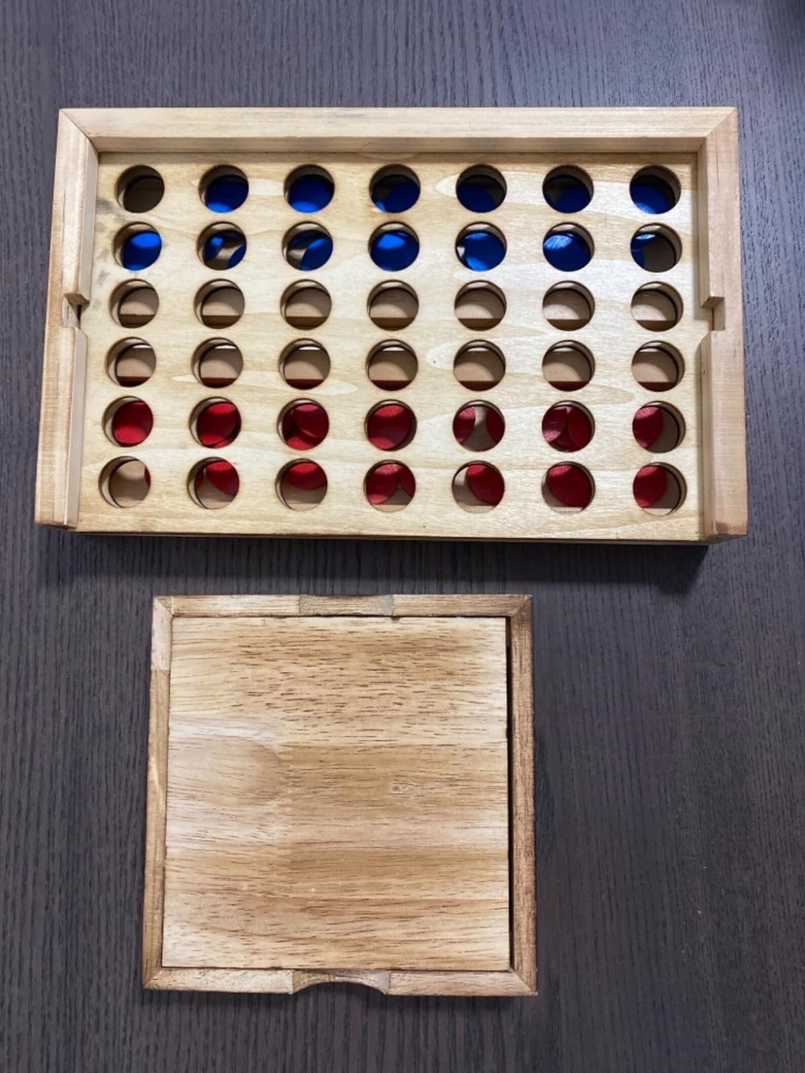 Wood Strategy Board Games Tic Tac Toe and 4 in a Row Table Games Set ...