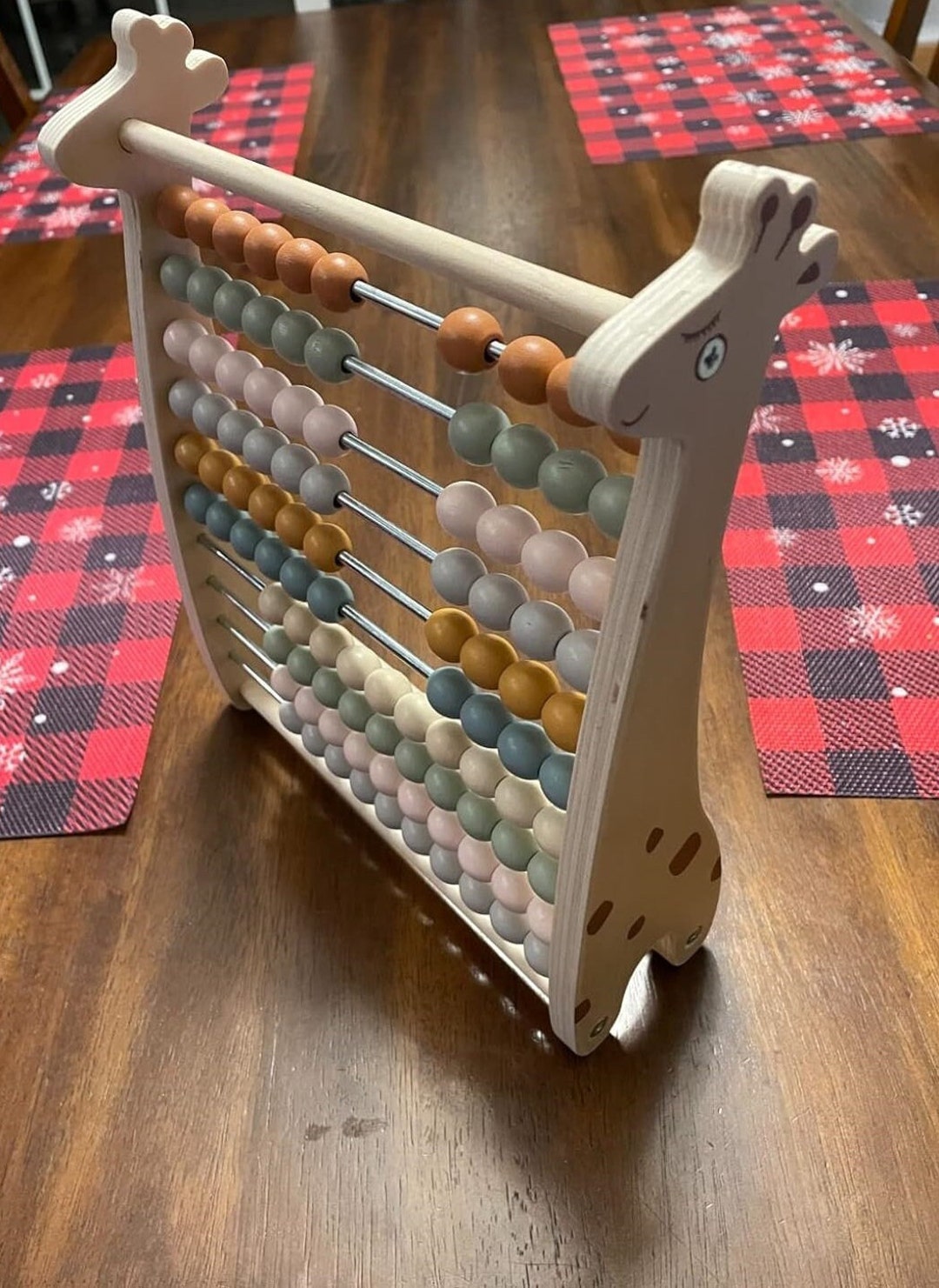Wooden Beads and Rack Math Counting Toy Abacus for Kids Children's Wood ...