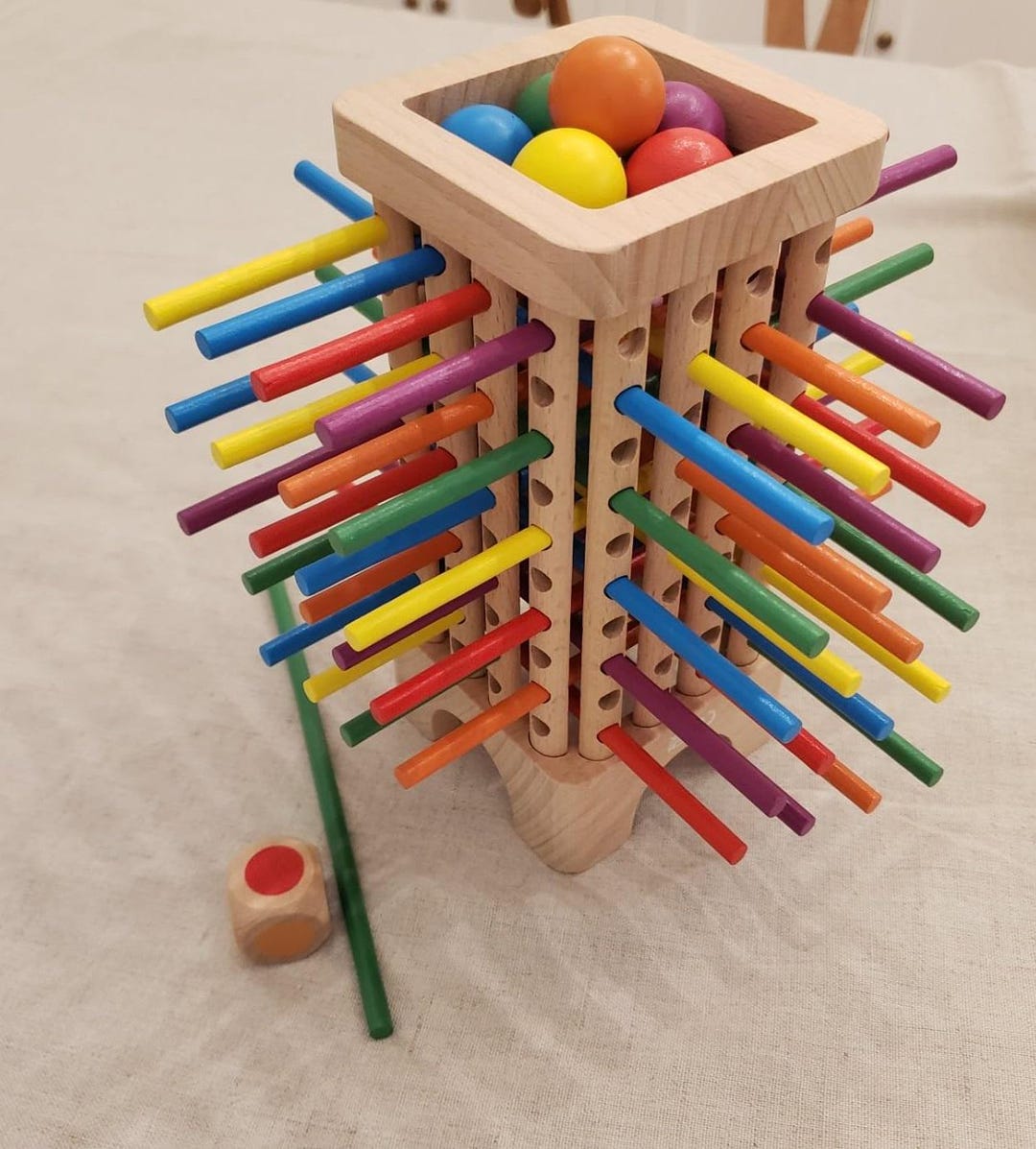 42 Colorful Wooden Sticks Dice Travel Game Wooden Board Game Math ...