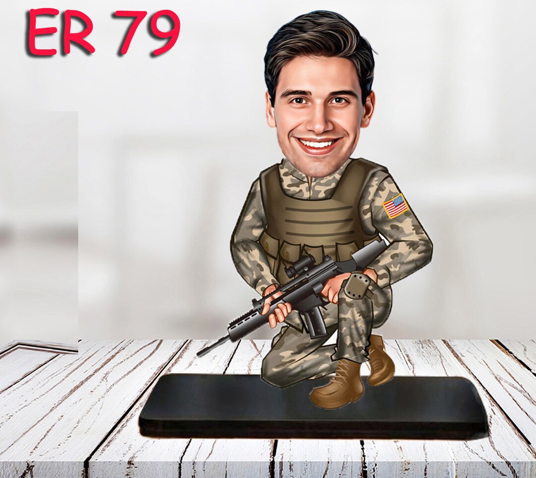 Soldier Congratulations New Job Custom Caricature Trinket Promotion ...