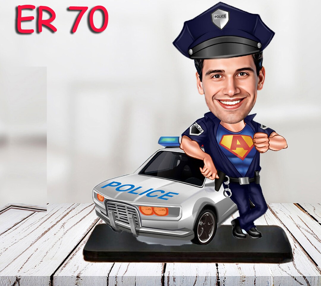 Police Congratulations New Job Custom Caricature Trinket Promotion Gift ...