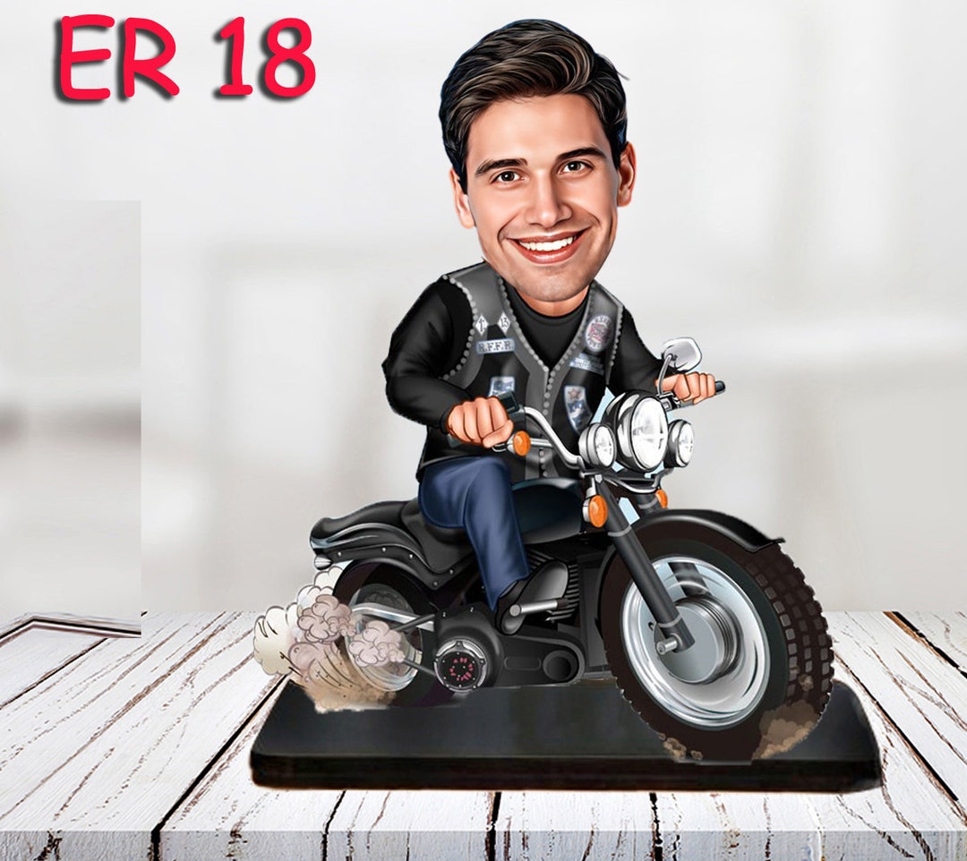Motorcycle Congratulations New Job Custom Caricature Trinket Promotion ...