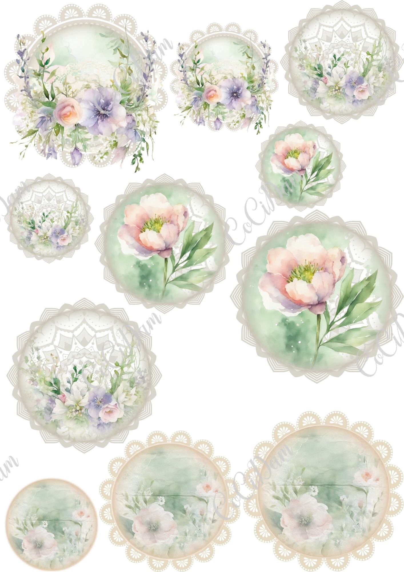 Digital Paper Clipart Set Junk Journal Kit spring Journal , Commercial ...