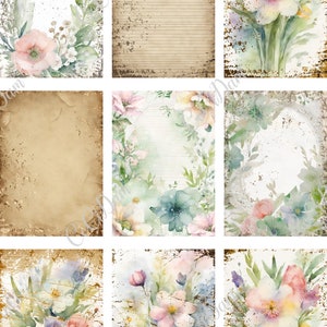 Digital Paper Clipart Set Junk Journal Kit "spring Journal ...