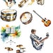 Music Flow Seamless Pattern Clipart Set Transparent Background PNG ...