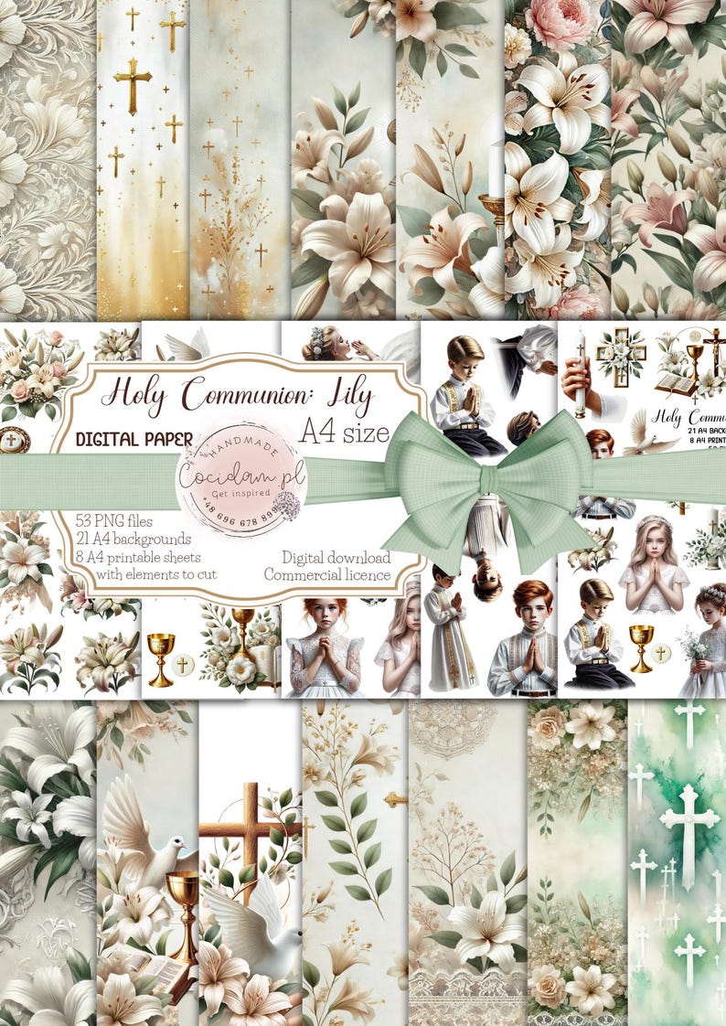 Holy Communion: Lily - 53 Graphics, 8 A4 Sheets With Elements to Cut ...