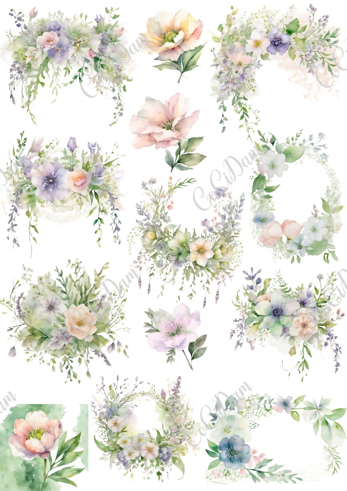 Digital Paper Clipart Set Junk Journal Kit spring Journal , Commercial ...