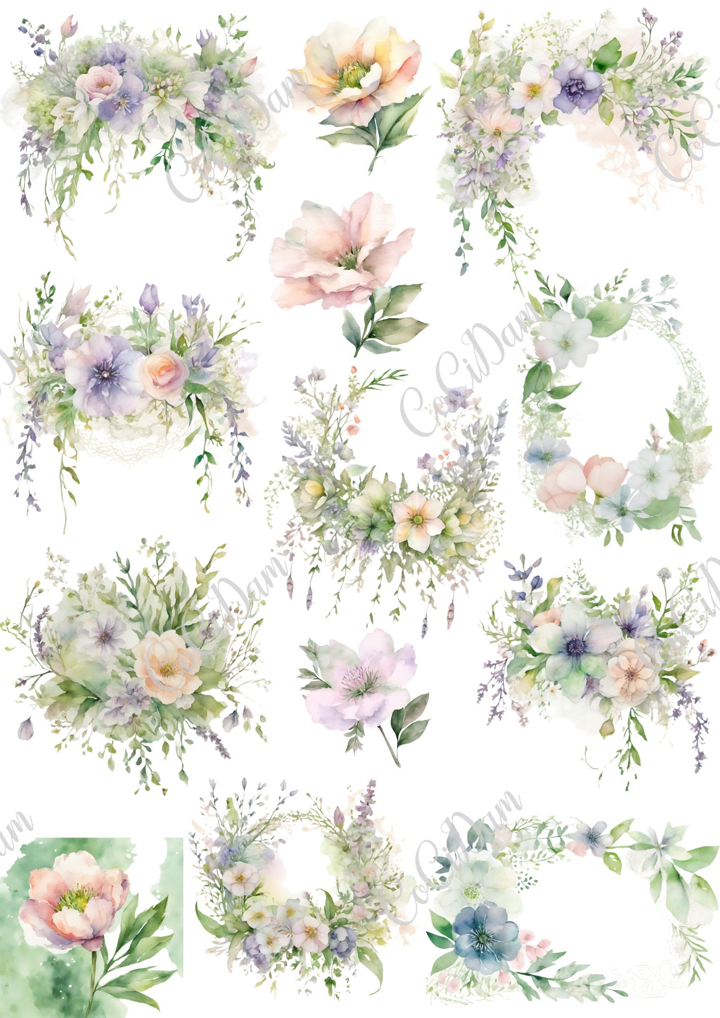 Digital Paper Clipart Set Junk Journal Kit spring Journal , Commercial ...