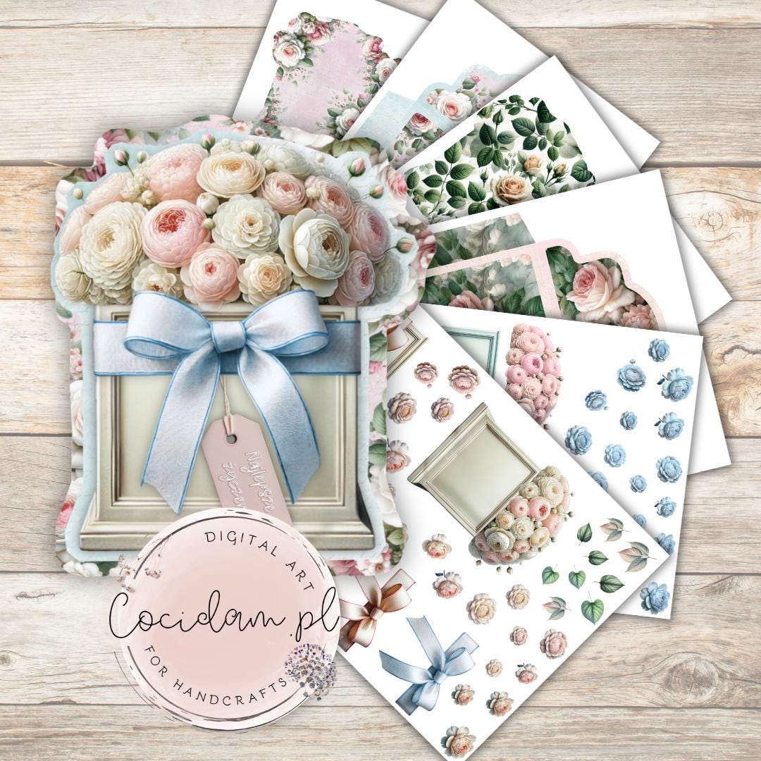 Flowerbox Card Base Set - 13 A4 Sheets With Card Bases, Envelopes, 3D ...
