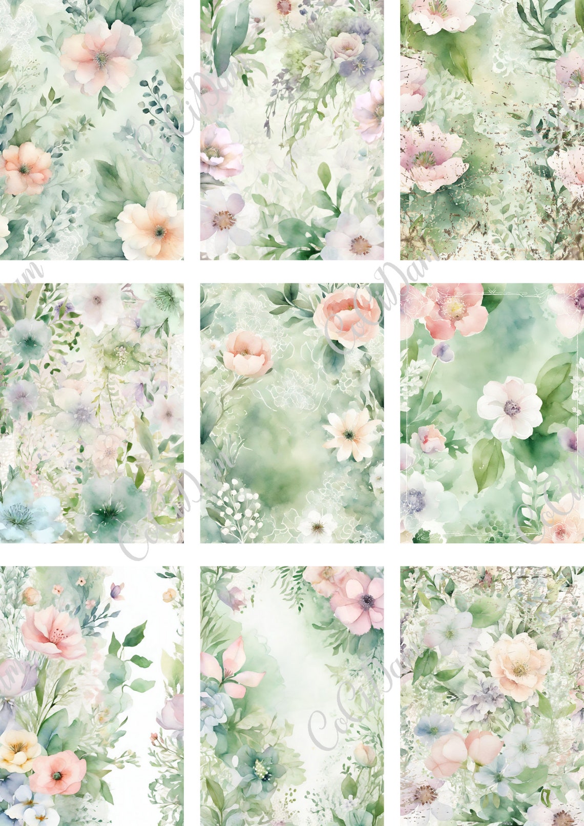 Digital Paper Clipart Set Junk Journal Kit spring Journal , Commercial ...