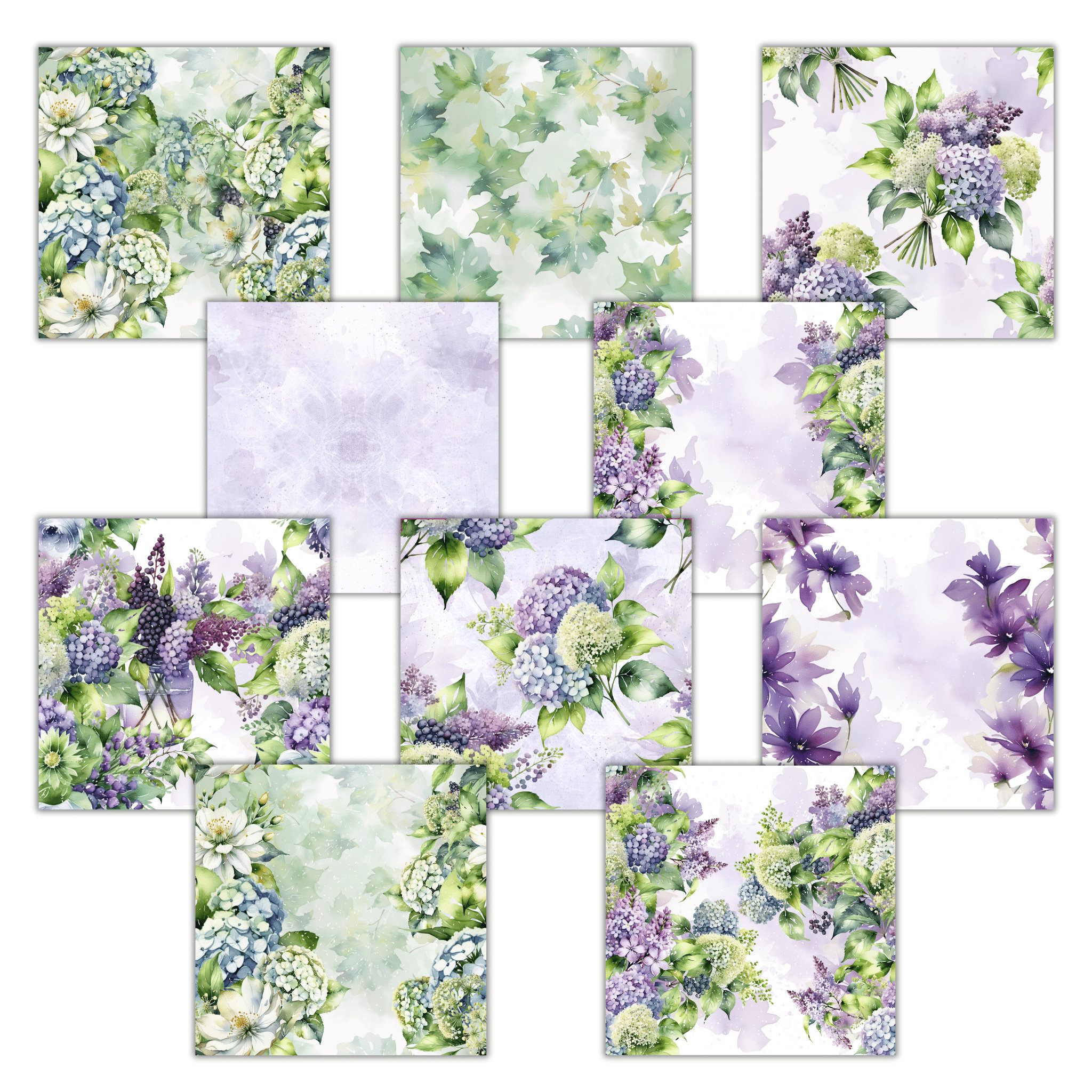 Digital Paper Seamless Pattern Clipart Set lilac, Commercial License ...