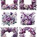 Purple Flower Collection: 50 Pngs, 26 A4 Backgrounds, 5 Cut-out Sheets ...