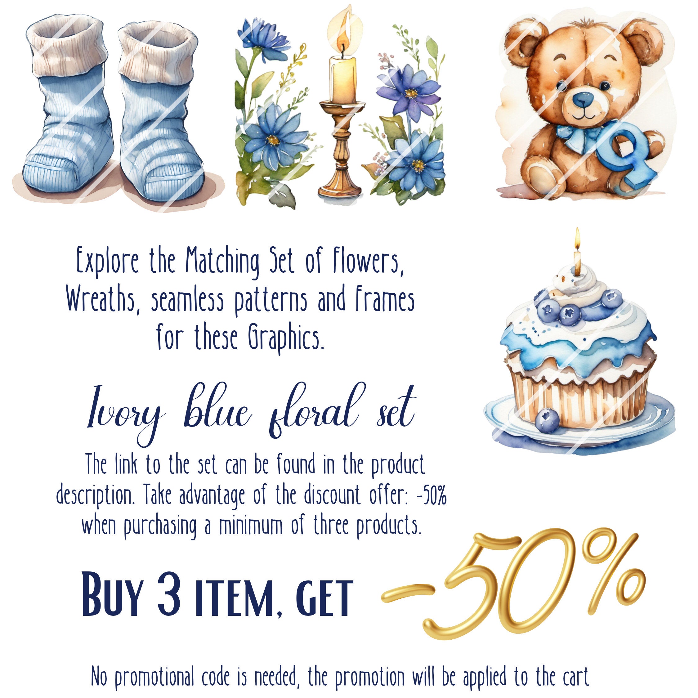 Blue Baby Boy Clipart Set Transparent Background, PNG Instant Download ...