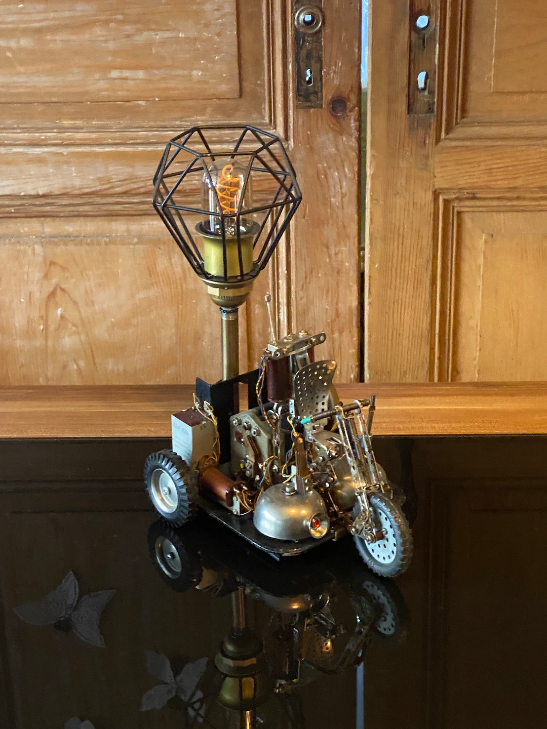 Steampunk Motorcycle Upcycling Table Lamp - Etsy