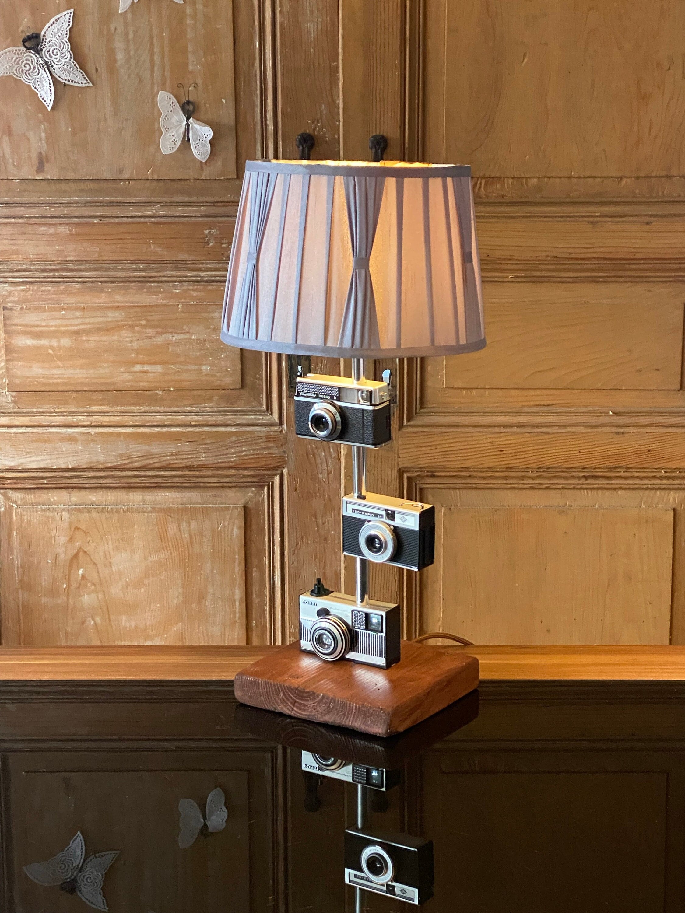 3x Vintage Cameras Upcycling Table Lamp - Etsy