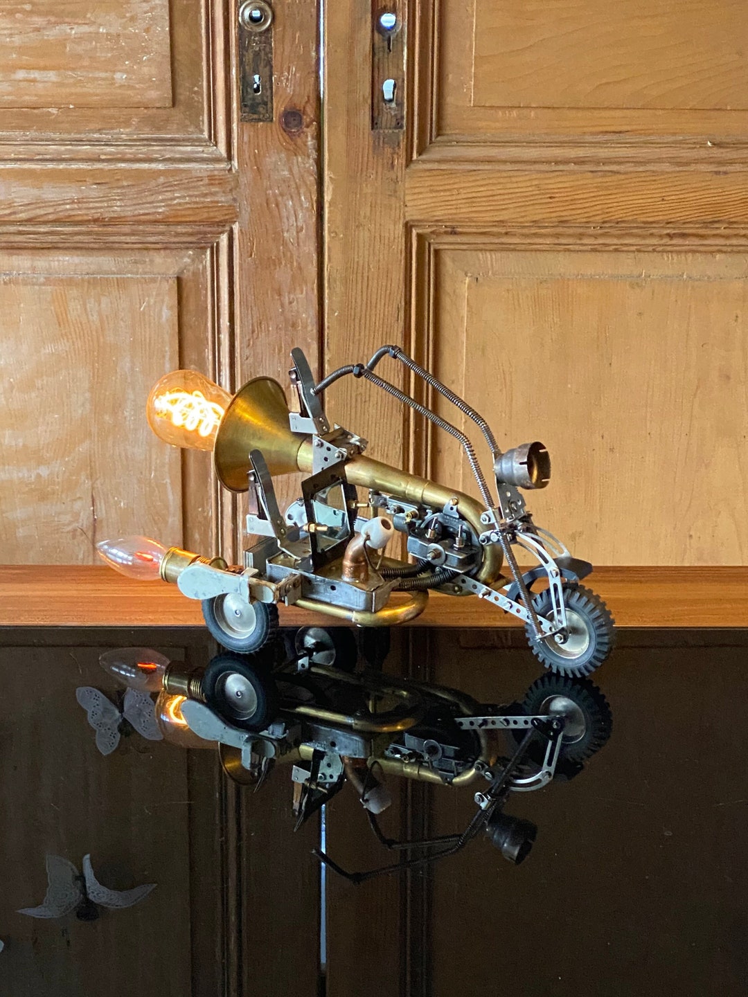 Steampunk Motorcycle Upcycling Trumpet Lamp Table Lamp Trumpet Lamp - Etsy