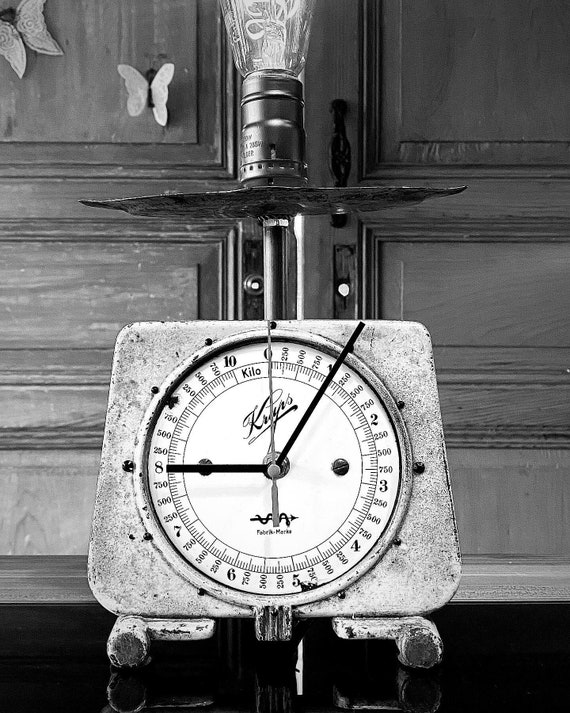 Scales With Clock And Lamps Model Of An Axiometer, Model Of A Steering