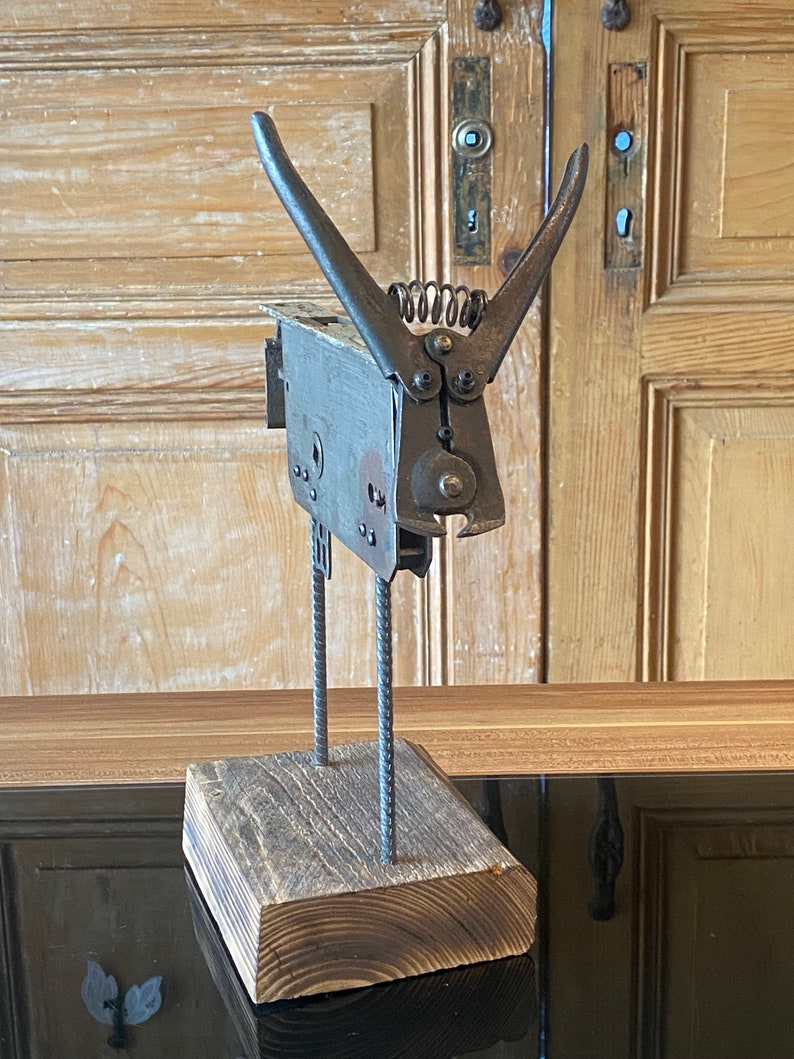 Upcycling Animal Sculpture Horned Animal Made From Recycled Materials ...