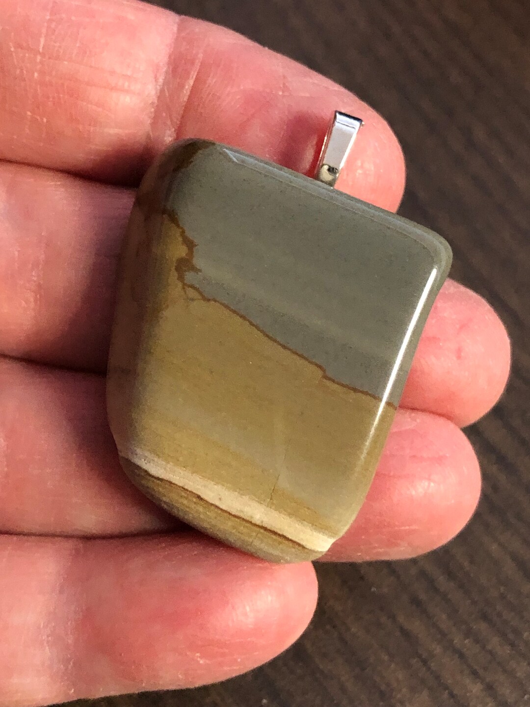 Polished Picture Jasper Slab Gemstone Pendant - Etsy