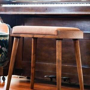 Piano Bench, Tan Leather Piano Bench, Ottoman Bench, Mcm Bench, Stool ...