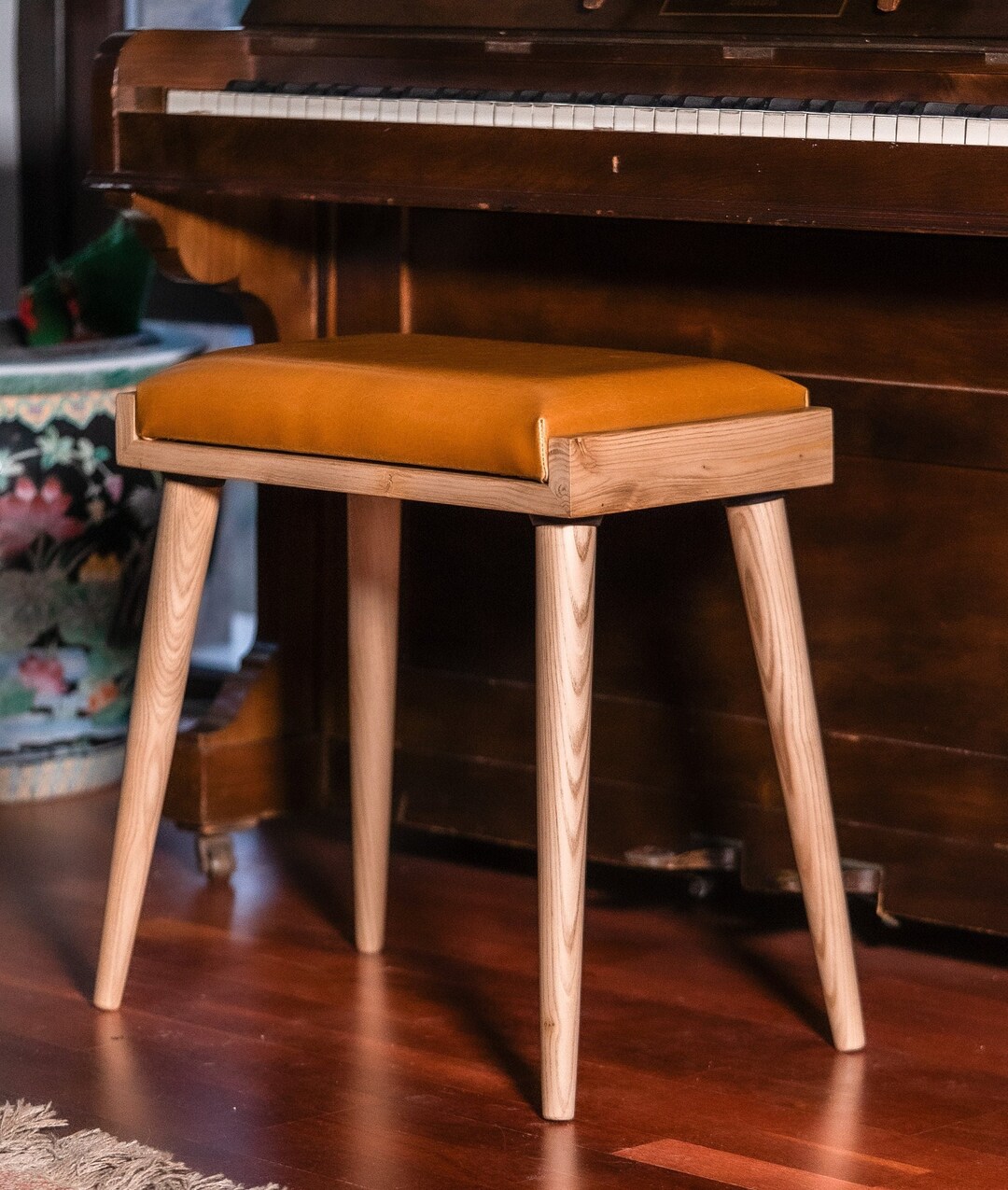 Leather Piano Bench Stylish Seating for Any Room, Ottoman Bench, Stool ...