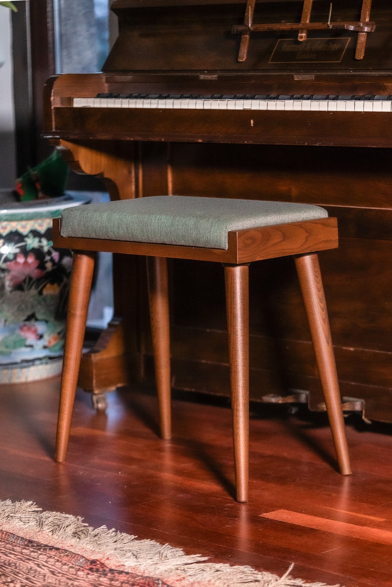 Piano Bench, Tan Leather Piano Bench, Ottoman Bench, Mcm Bench, Stool ...