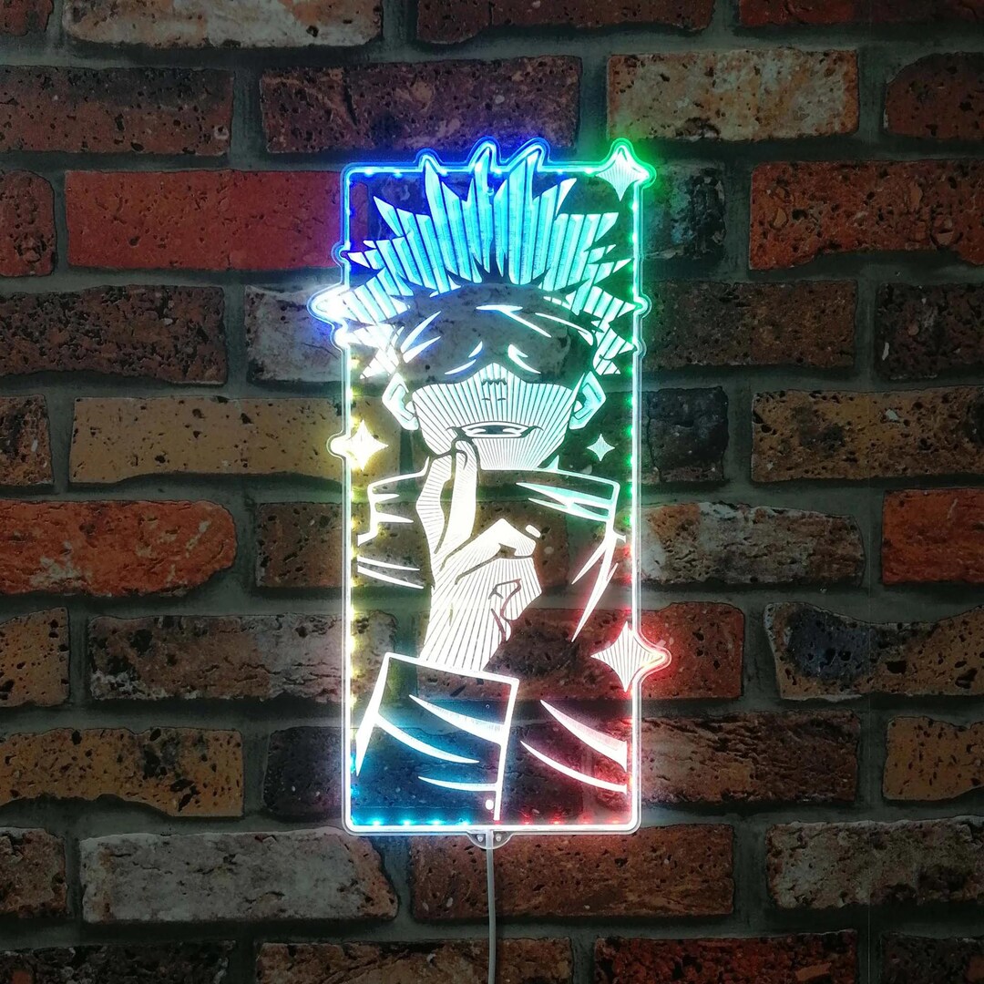 Gojo Multicoloured Neon Sign, Kid's Room Neon Light, Mancave Neon Sign ...