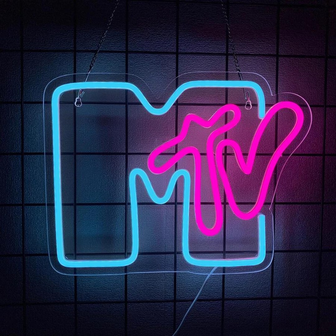 MTV Neon Sign. Mancave Neon Sign, Custom Neon Bar Sign, Bedroom Wall ...